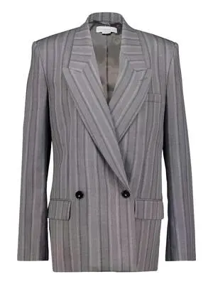 Stella McCartney Waisted-fit Pinstripe Jacket - Grey