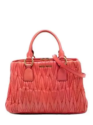Miu Miu Matelassé Nappa Satchel - Orange