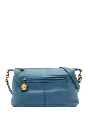 Fendi 2000-2010 Metallic Calfskin Vitello Savana Forever Crossbody Bag - Blue