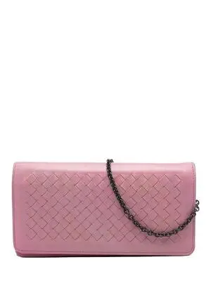 Bottega Veneta Nappa Intrecciato Continental Wallet On Chain - Pink