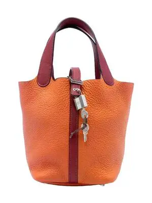 Hermès Hermès Bicolor Picotin Lock 18 Handbag Red