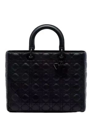 DIOR Large Ultra Matte Calfskin Cannage Lady Dior Satchel