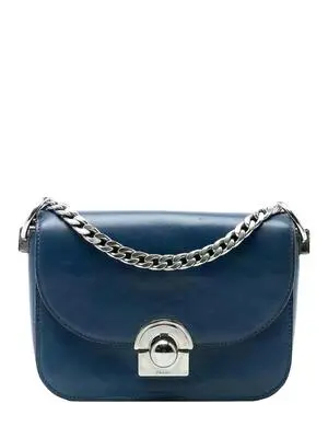 Prada Glace Calf Arcade Crossbody Bag - Blue