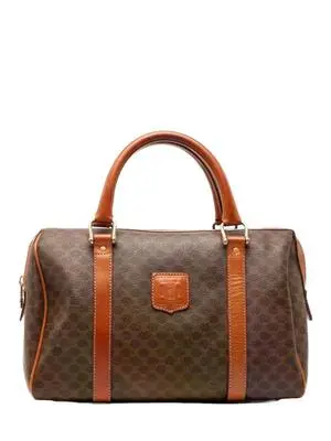 Celine 2011 Macadam Coated Canvas Boston Bag - Brown