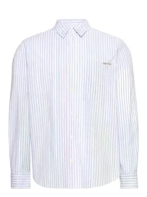 Calvin Klein Striped-pattern Button-down Shirt - White