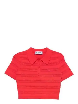 BLUGIRL Crochet-Detail Polo Top