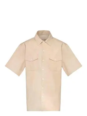 MAISON MARGIELA Button-down Short-sleeve Cotton Shirt - Neutrals