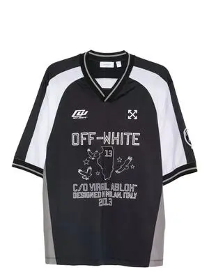 Off-White Royal Team Soccer V-neck T-shirt - Black
