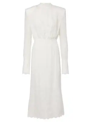 Magda Butrym Silk, Wool And Cotton-blend Midi Dress - White