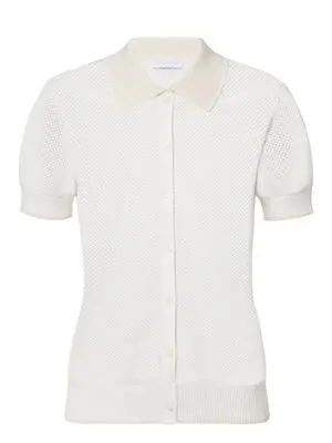 STELLA MCCARTNEY Crochet Cotton Polo Shirt