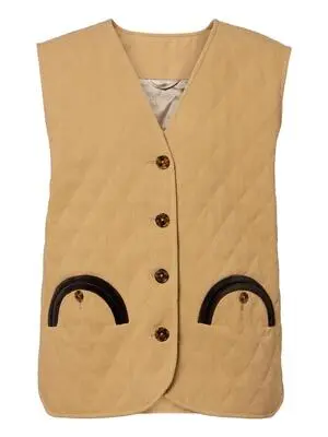 BLAZÉ MILANO Suffolk Quilted Cotton Vest - Beige