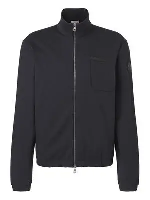 Moncler Cotton-blend Zip-up Sweater - Blue