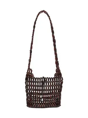 Staud Cornado Beaded Crossbody Bag - Brown