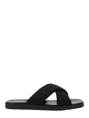Gucci Logo Jacquard Sandals - Black