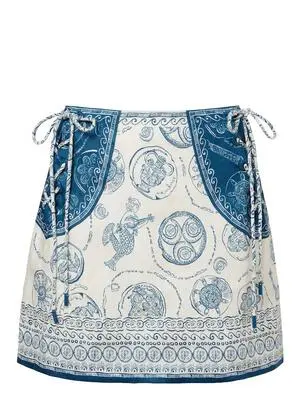 ALEMAIS Alemais Printed Linen Miniskirt