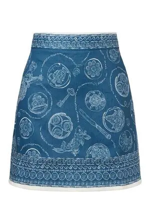 ALEMAIS Alemais Printed Linen Miniskirt