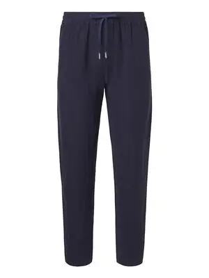 Thom Sweeney Linen Straight Leg Trousers - Blue