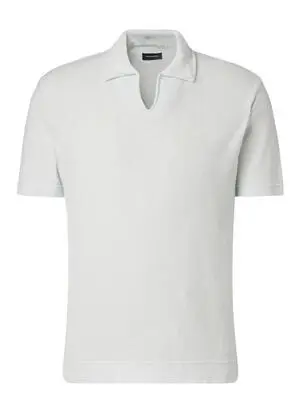 Thom Sweeney Cotton Terry Polo Shirt - Blue