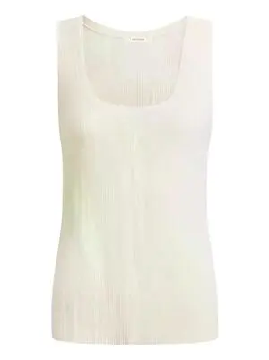 12 STOREEZ Ribbed Merino Tank Top - Neutrals