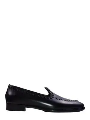 EDHEN MILANO Embossed Leather Loafers - Black
