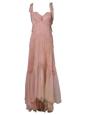 MARIA LUCIA HOHAN Pleated Sweetheart-neck Dress - Pink