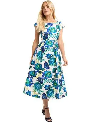 WALLIS Fit & Flare Midaxi Dress - Ivory