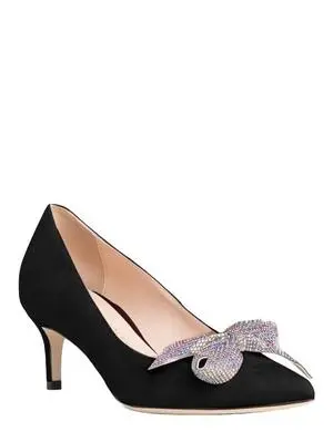 BEAUTIISOLES BY ROBYN SHREIBER Kitten Heel Suede Pumps - Black