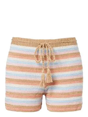 Anna Kosturova Striped Crochet Shorts - Multicoloured