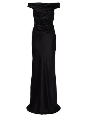 THE SEI The Sei Bardot Off-Shoulder Gown Black
