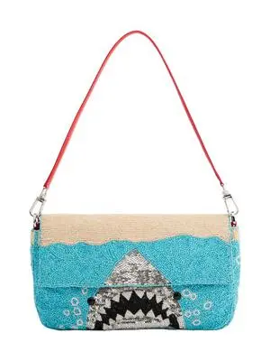 Staud Tommy Beaded Shoulder Bag - Blue