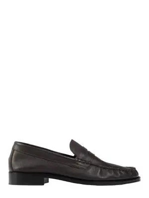 DUKE + DEXTER Ezra Pebble Ruched Loafer - Brown