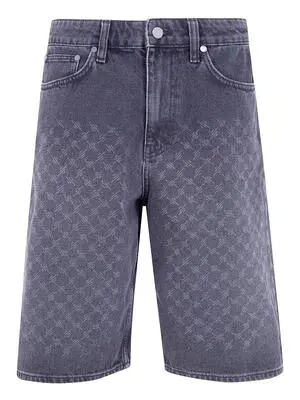 DAILY PAPER Laser Monogram Denim Shorts - Black