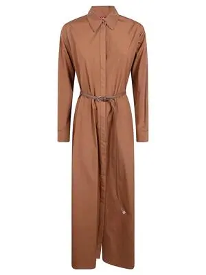 Max Mara Lecito" Midi Dress - Brown
