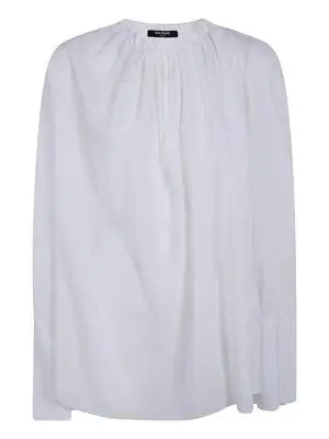 Balmain Fluid Crepe Blouse - White