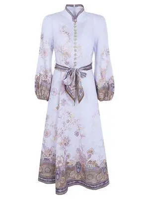 Zimmermann Luna" Button Midi Dress Blue