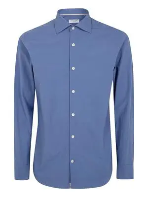 TINTORIA MATTEI 954 Slim Poplin Shirt - Blue