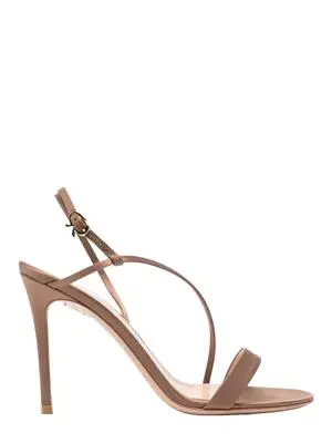 GIANVITO ROSSI Crepe Satin Stretch T. 095 Sandals - Black
