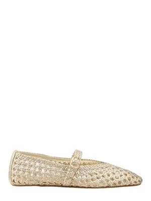 STUART WEITZMAN Prim Woven Ballerina Mary Jane - Metallic