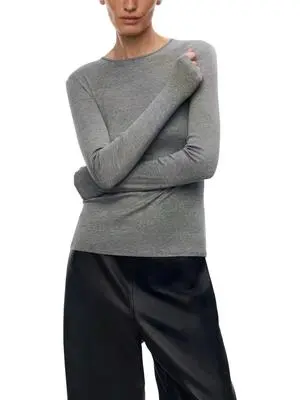 12 STOREEZ Nicole" Long-sleeve T-shirt - Grey
