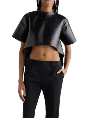 Balenciaga High-low Lambskin T-shirt - 1000 Black