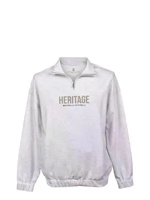 Brunello Cucinelli Logo-print Zip Sweatshirt - Grey