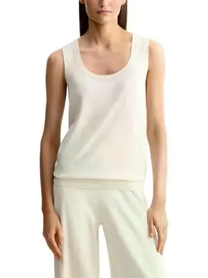 12 STOREEZ Sleeveless Scoop-neck Top - Neutrals