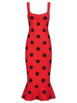 Marni Polka Dot-print Midi Dress - Red
