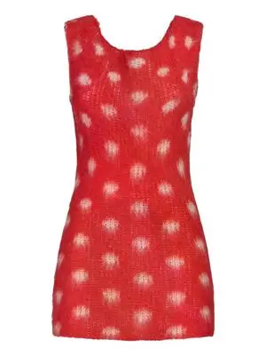 Marni Patterned Intarsia Sleeveless Jumper - Red
