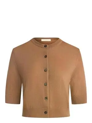 12 STOREEZ Jasmin Cropped Cardigan - Brown