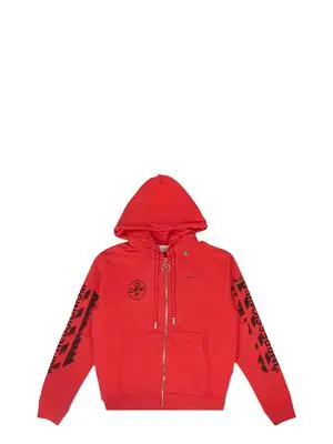 Off-White Impressionism Hooded Sweatshirt - Red