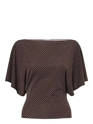 REFORMATION Woven Knit Top - Dot