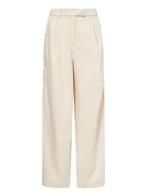 Oddmuse High-rise Wide-leg Cotton-blend Trousers - Stone