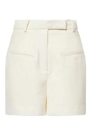 Oddmuse Tailored High-rise Tweed Shorts - Cream
