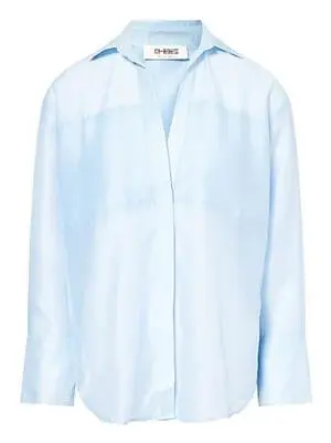 4TH & RECKLESS Geri Semi-sheer Longline Shirt - Blue
